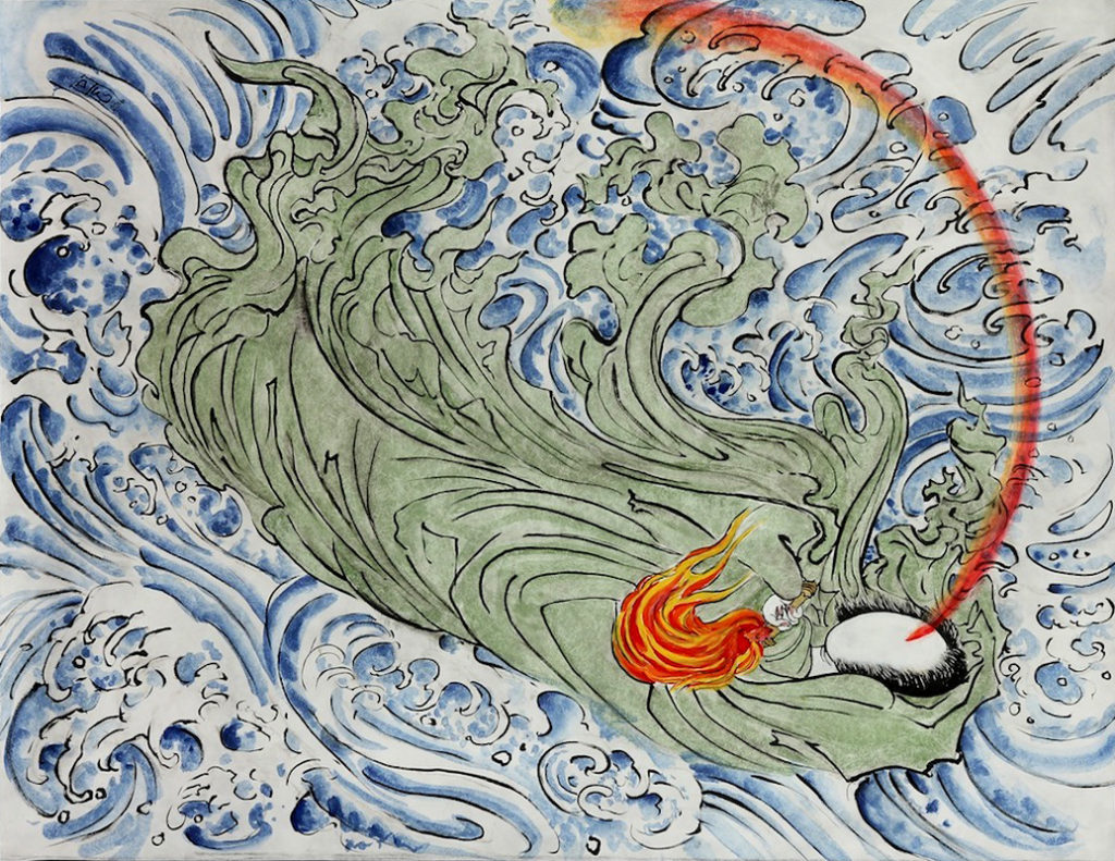 After Hokusai - Don Ed Hardy Art – Modern Japanese Art